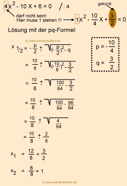 ABC-FORMEL(Mitternachtsformel) vs PQ-FORMEL; Quadratische Gleichungen ...